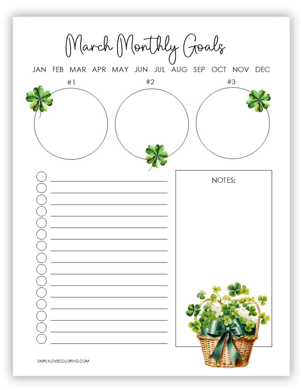 March Planner Printables (Free PDF Downloads) - Simply Love Coloring