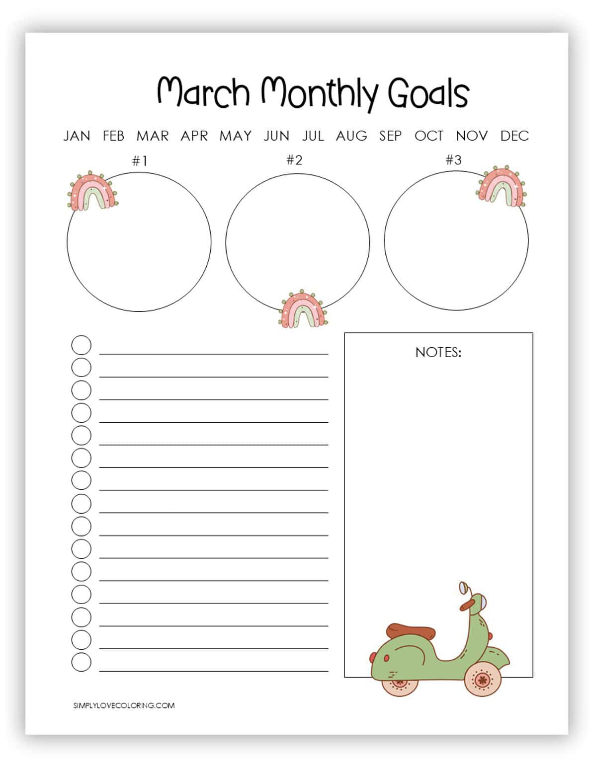 March Planner Printables (Free PDF Downloads) - Simply Love Coloring