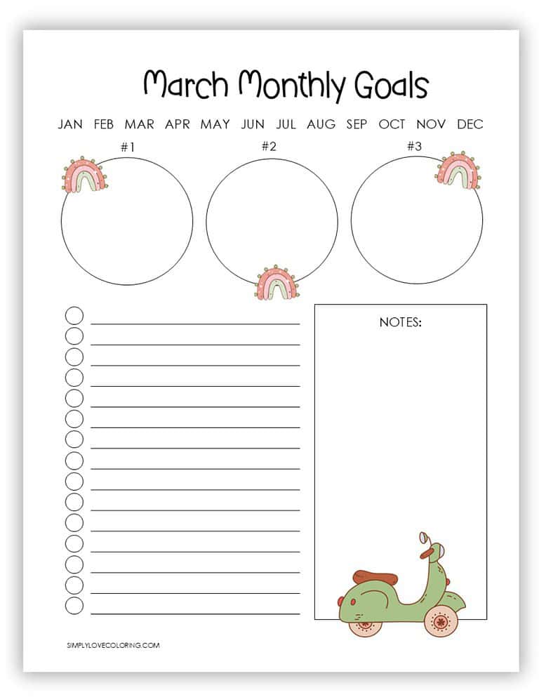 March Planner Printables (Free PDF Downloads) - Simply Love Coloring