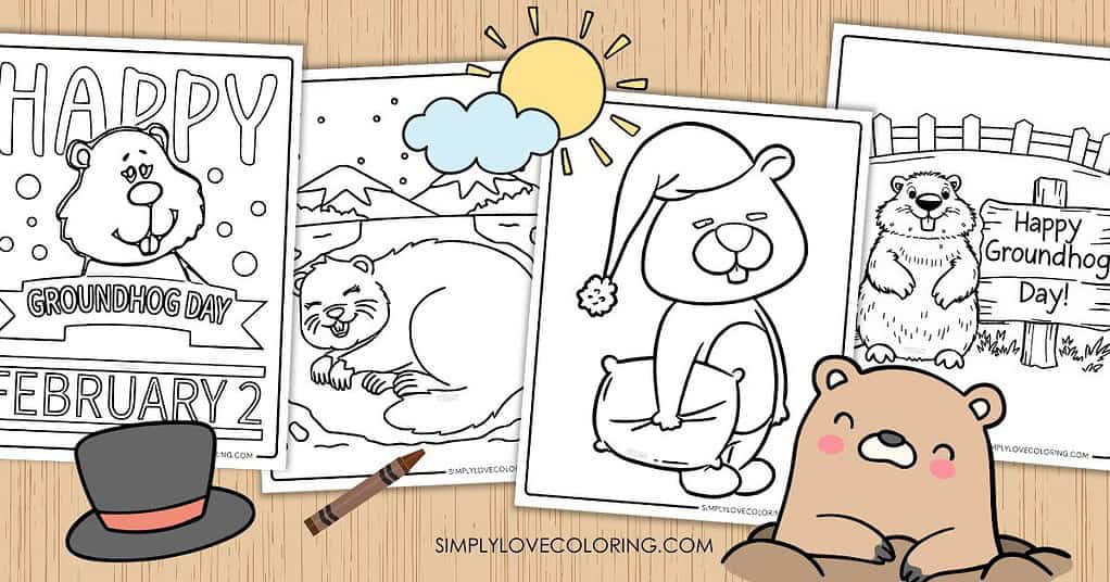 Groundhog Day Coloring Pages (Free PDF Printables) - Simply Love Coloring