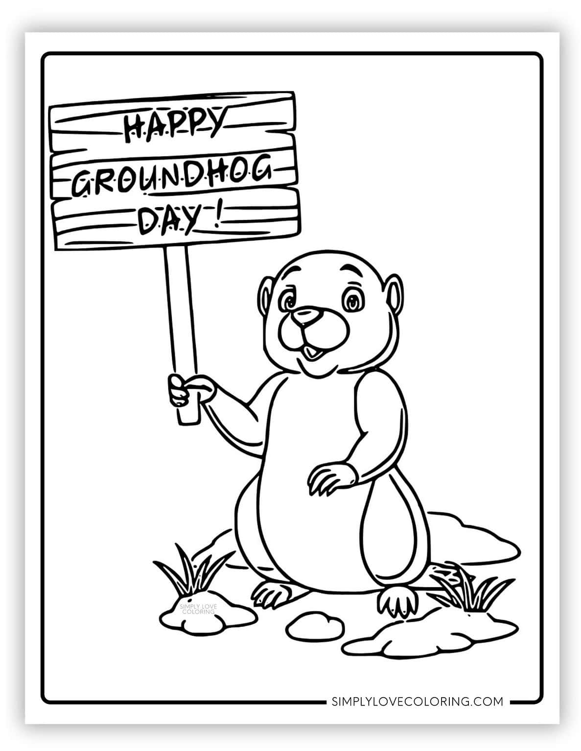 Groundhog Day Coloring Pages (Free PDF Printables) - Simply Love Coloring