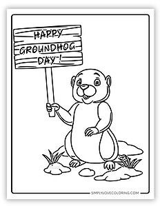 Groundhog Day Coloring Pages (Free PDF Printables) - Simply Love Coloring