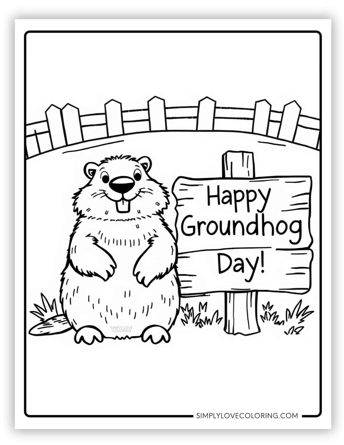 Groundhog Day Coloring Pages (Free PDF Printables) - Simply Love Coloring