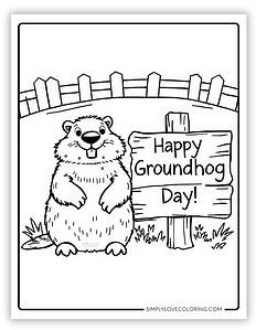 Groundhog Day Coloring Pages (Free PDF Printables) - Simply Love Coloring