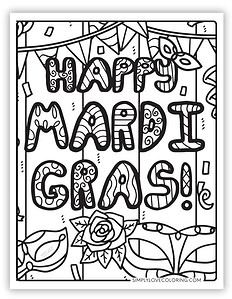 Mardi Gras Coloring Pages (Free PDF Printables) - Simply Love Coloring