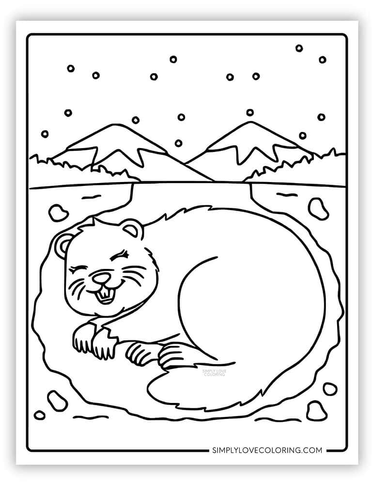 Groundhog Day Coloring Pages (Free PDF Printables) - Simply Love Coloring
