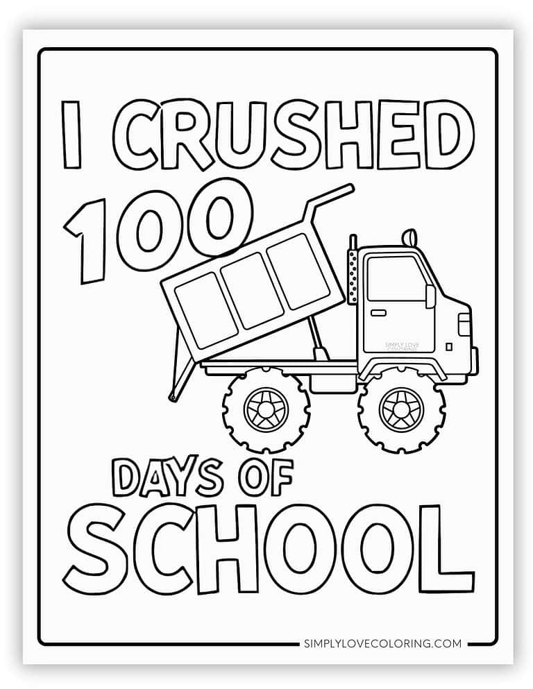 100th Day of School Coloring Pages (Free PDF Printables) - Simply Love ...
