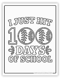 100th Day of School Coloring Pages (Free PDF Printables) - Simply Love ...
