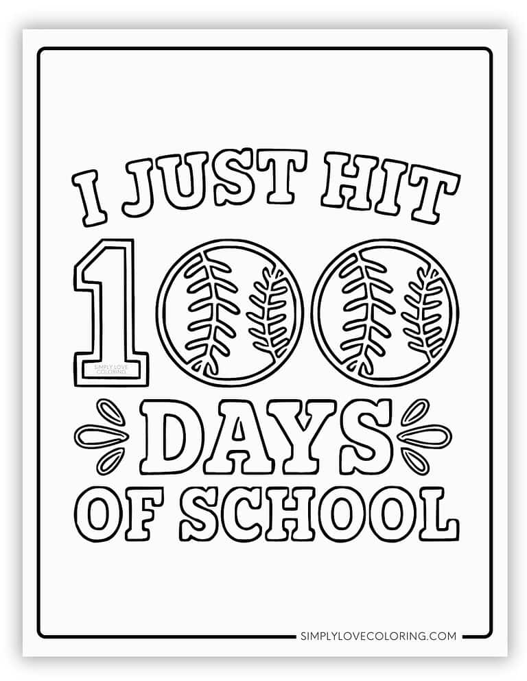 100th Day of School Coloring Pages (Free PDF Printables) - Simply Love ...