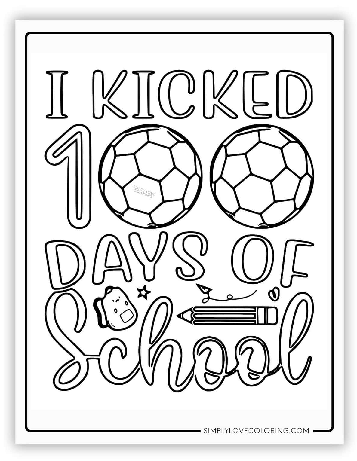 100th Day of School Coloring Pages (Free PDF Printables) - Simply Love ...