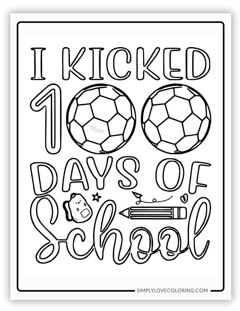 100th Day of School Coloring Pages (Free PDF Printables) - Simply Love ...