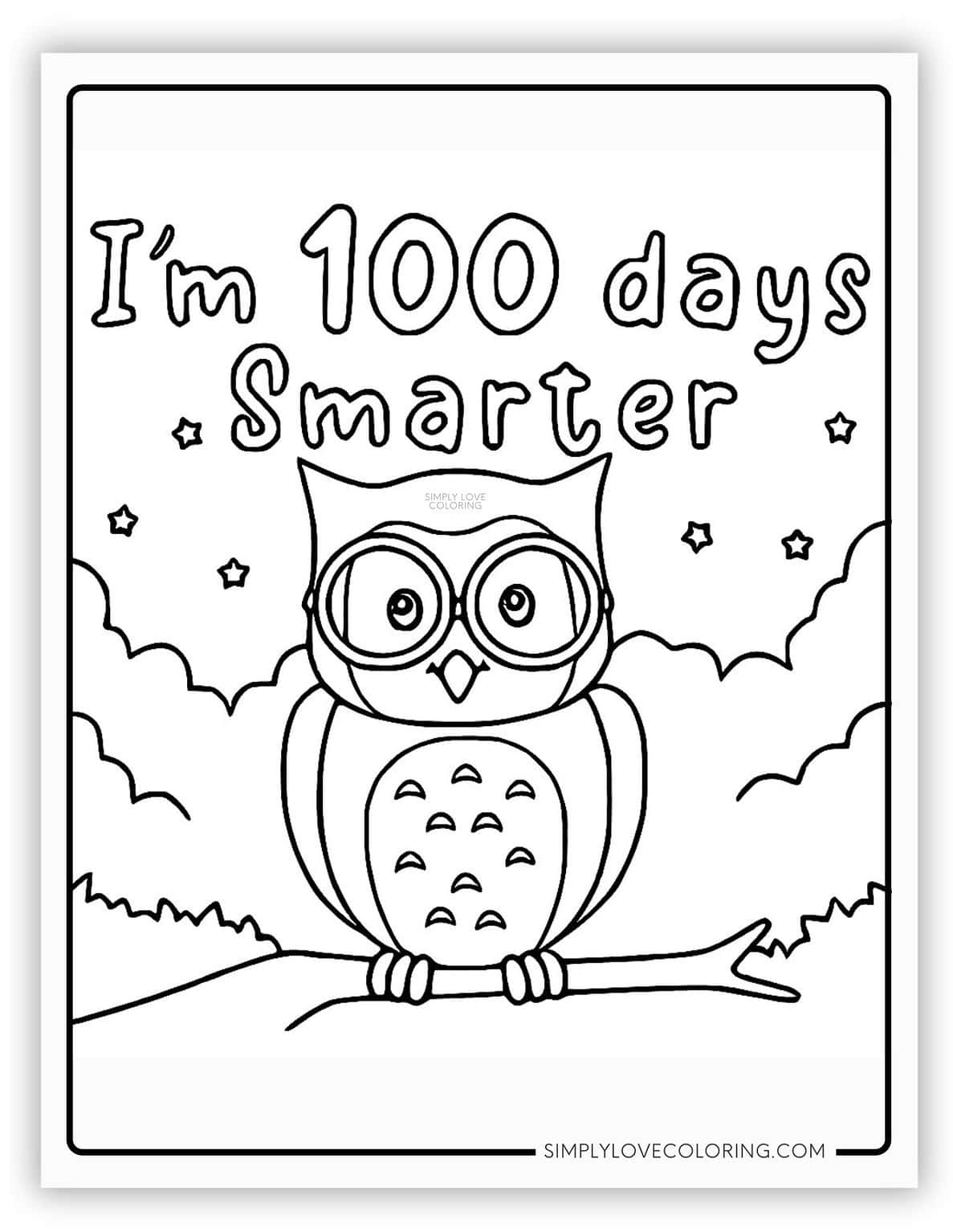 100th Day of School Coloring Pages (Free PDF Printables) - Simply Love ...