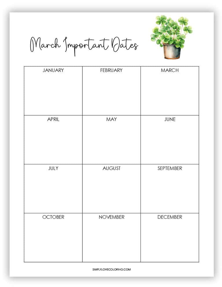 March Planner Printables (Free PDF Downloads) - Simply Love Coloring