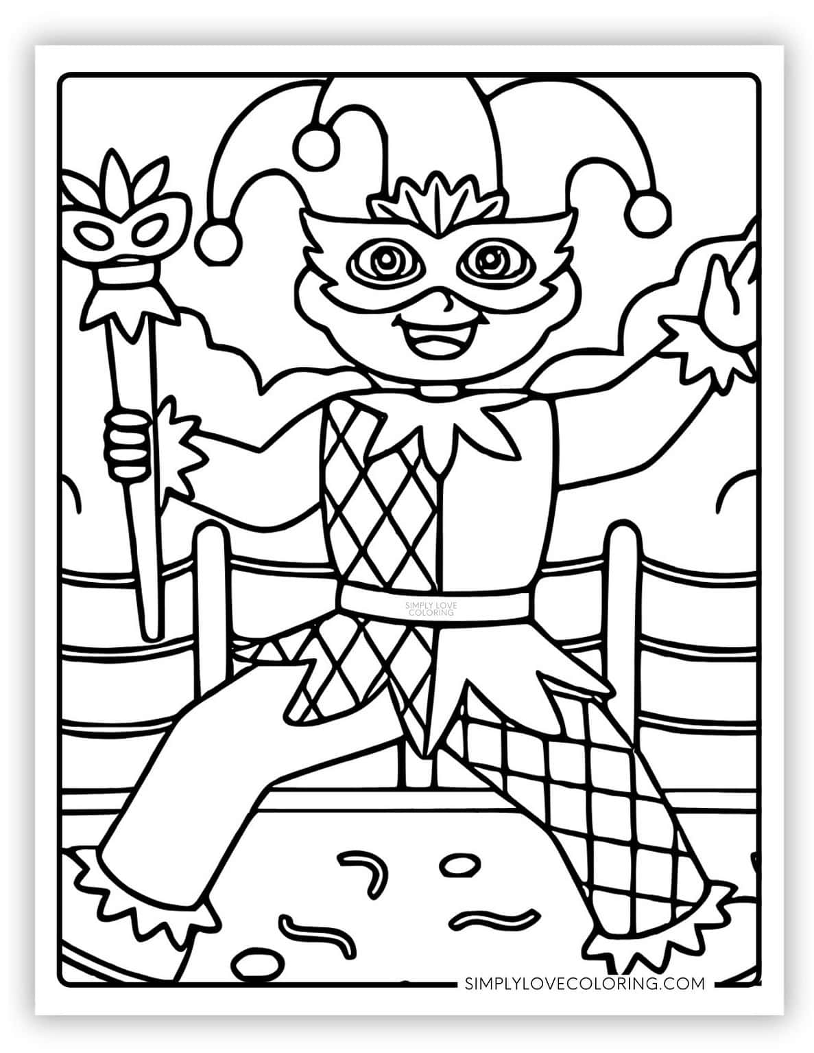 Mardi Gras Coloring Pages (Free PDF Printables) - Simply Love Coloring