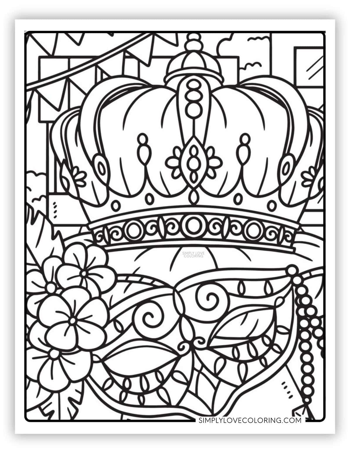Mardi Gras Coloring Pages (Free PDF Printables) - Simply Love Coloring
