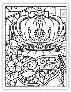 Mardi Gras Coloring Pages (Free PDF Printables) - Simply Love Coloring