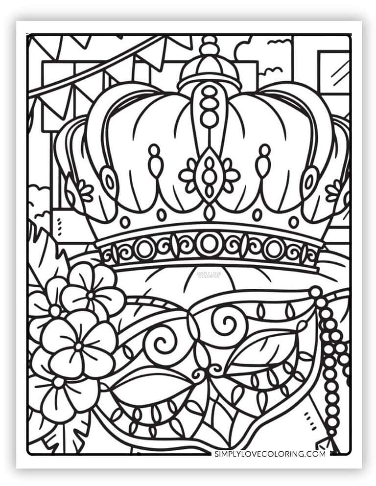 Mardi Gras Coloring Pages (Free PDF Printables) - Simply Love Coloring
