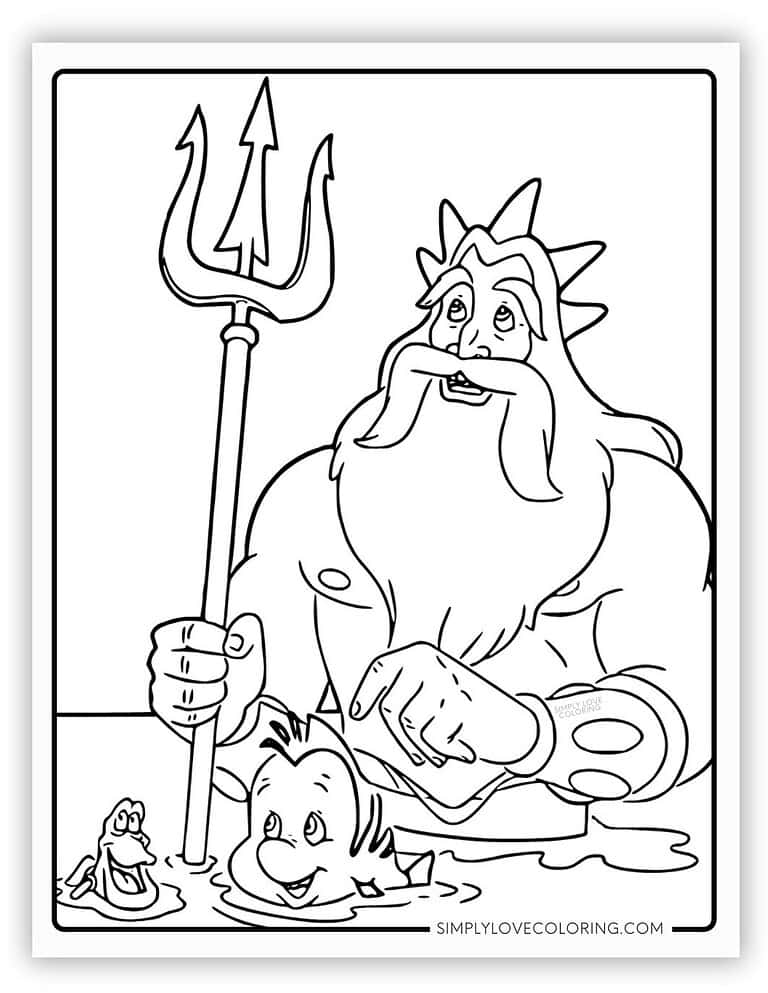 The Little Mermaid Coloring Pages (Free PDF Printables) - Simply Love ...