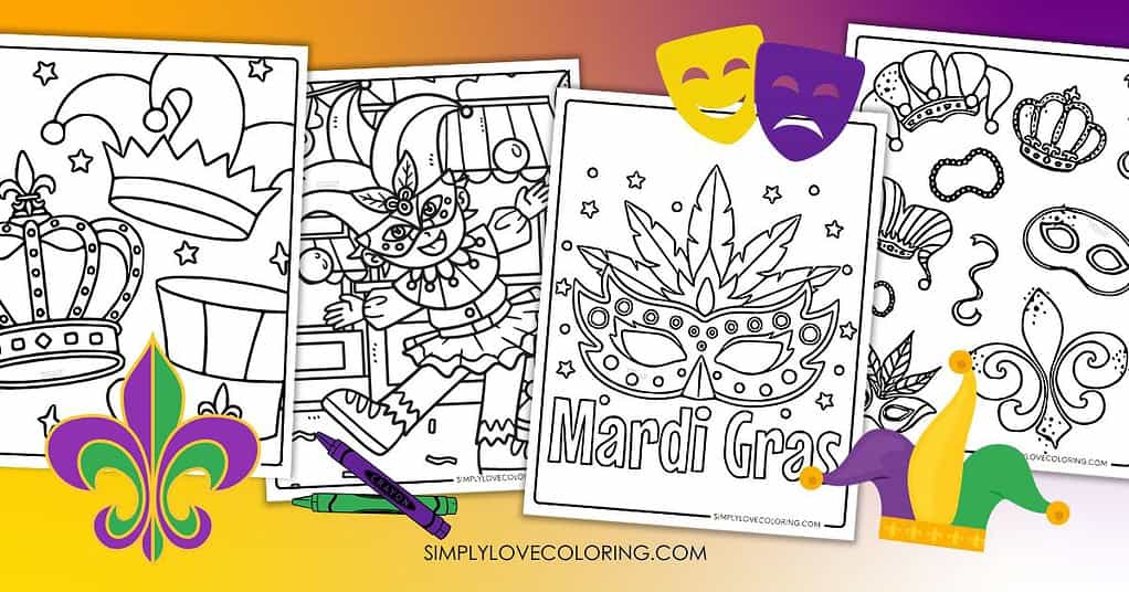 Mardi Gras Coloring Pages (Free PDF Printables) - Simply Love Coloring