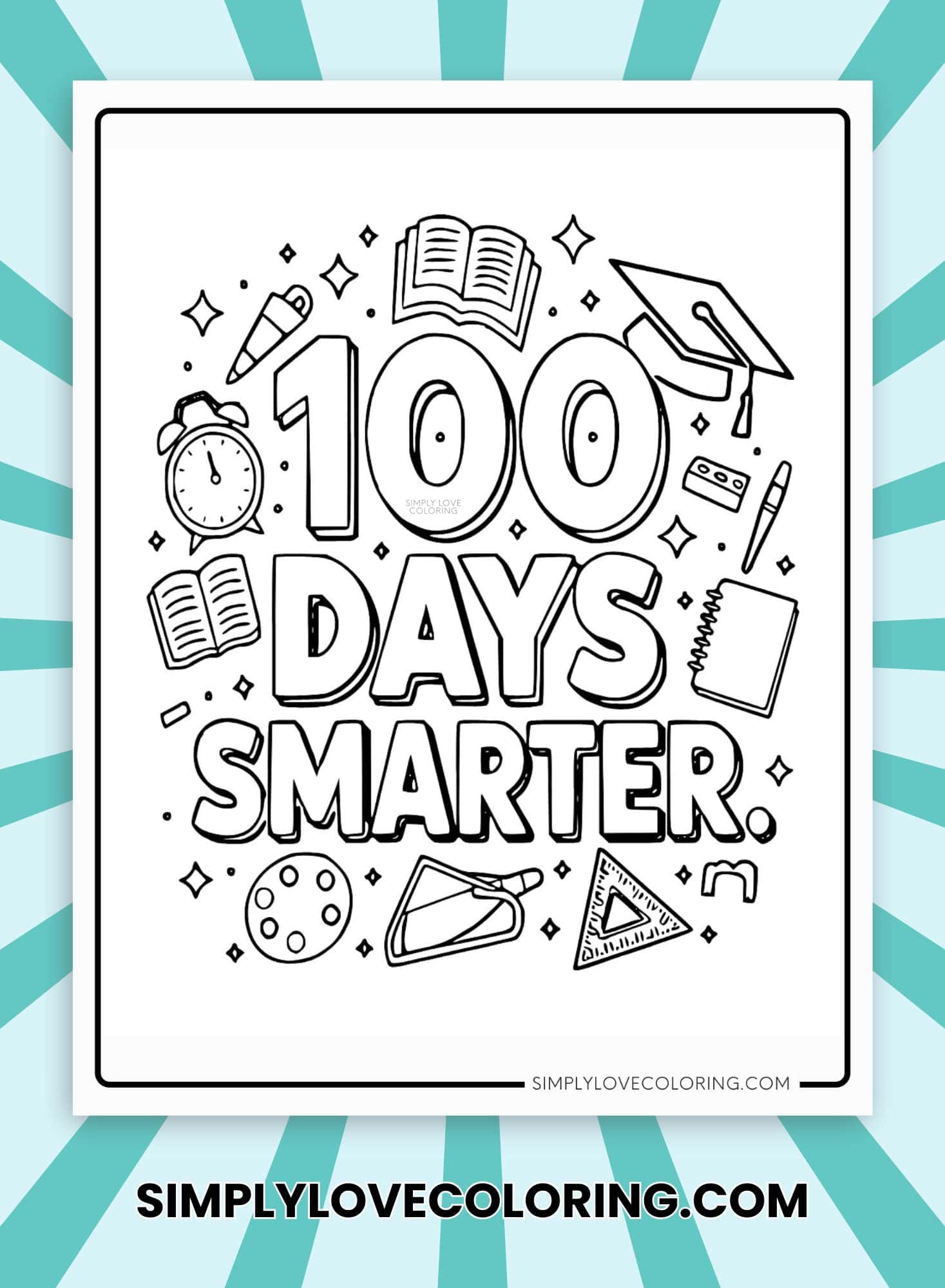 100th Day of School Coloring Pages (Free PDF Printables) - Simply Love ...