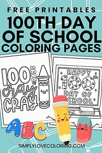 100th Day of School Coloring Pages (Free PDF Printables) - Simply Love ...