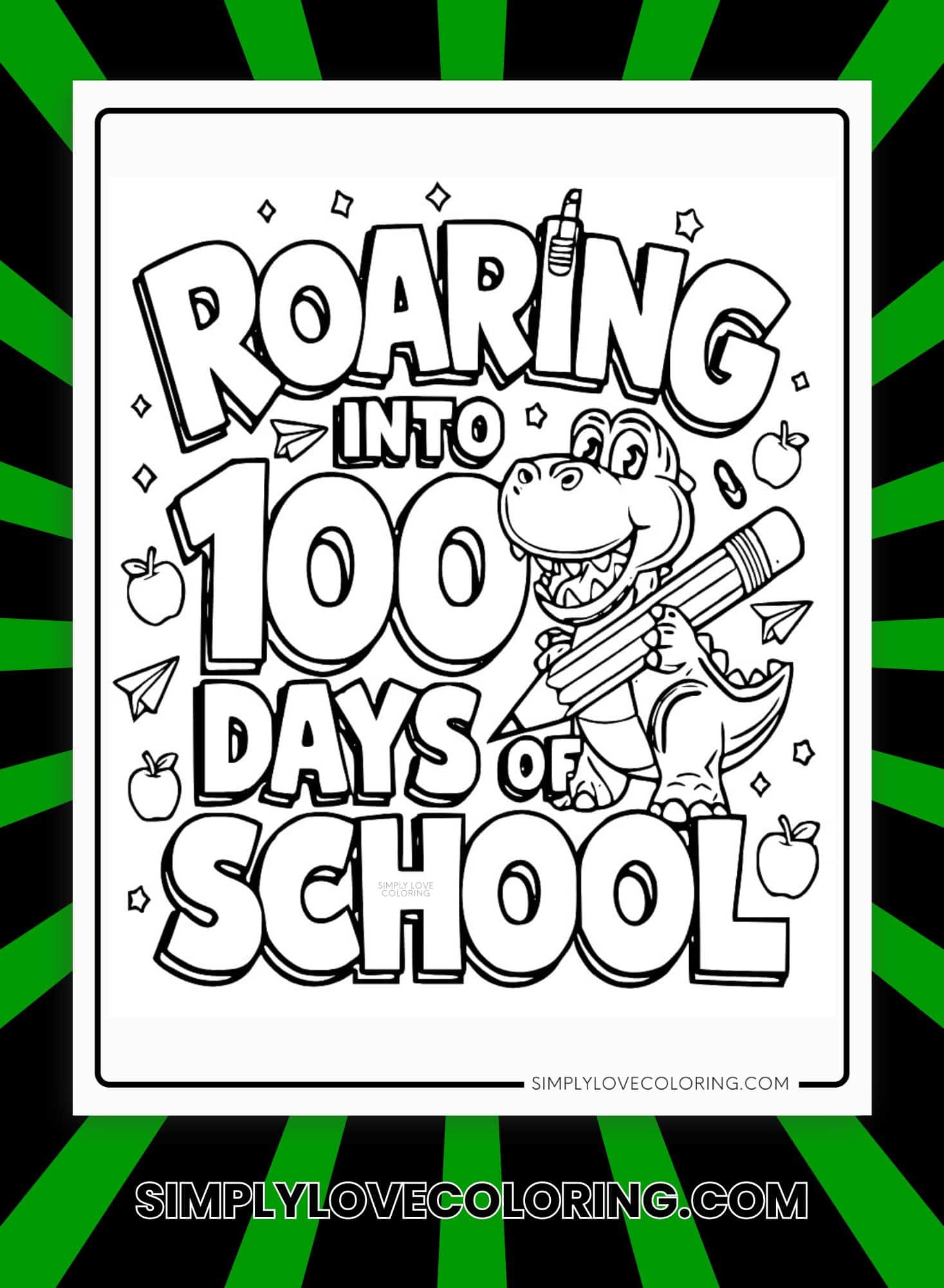 100th Day of School Coloring Pages (Free PDF Printables) - Simply Love ...