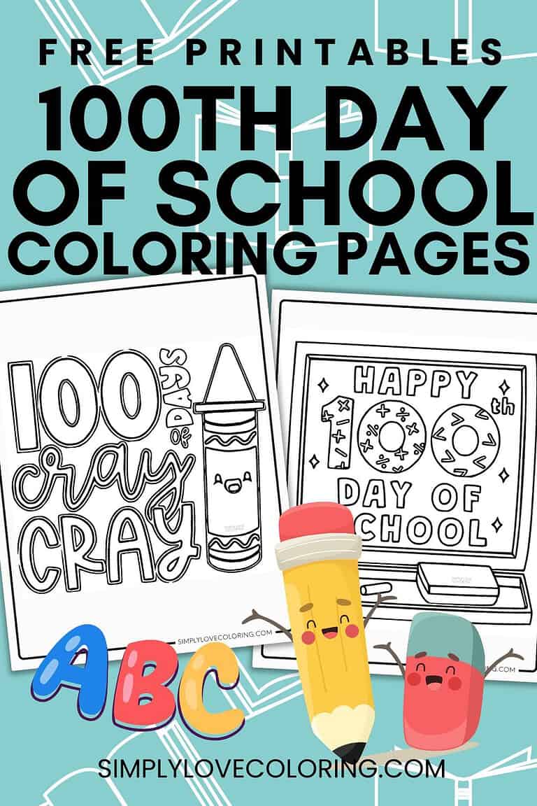 100th Day of School Coloring Pages (Free PDF Printables) - Simply Love ...
