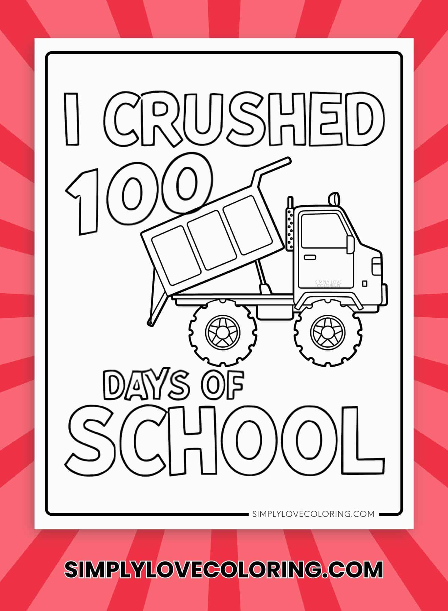 100th Day of School Coloring Pages (Free PDF Printables) - Simply Love ...
