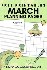 March Planner Printables (Free PDF Downloads) - Simply Love Coloring