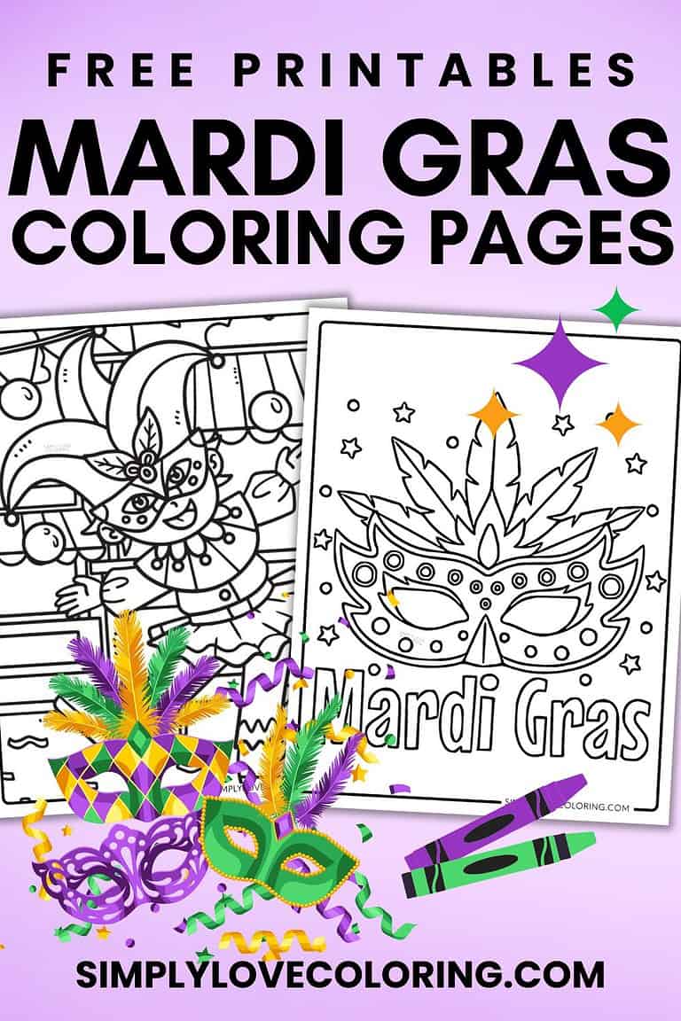Mardi Gras Coloring Pages (Free PDF Printables) - Simply Love Coloring