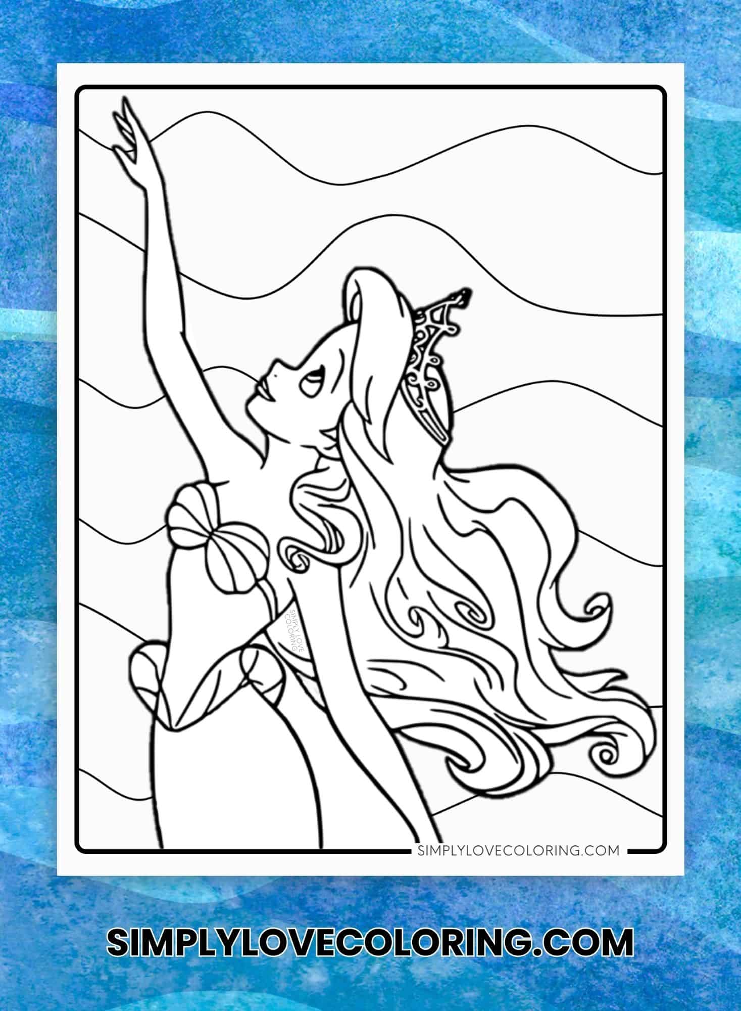 The Little Mermaid Coloring Pages (Free PDF Printables) - Simply Love ...