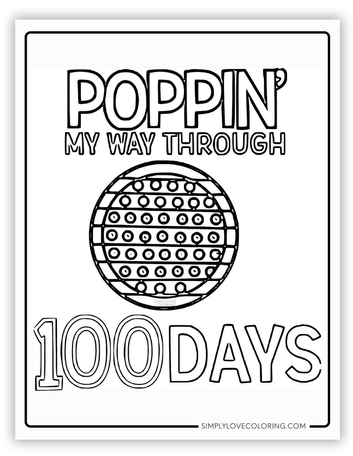100th Day of School Coloring Pages (Free PDF Printables) - Simply Love ...