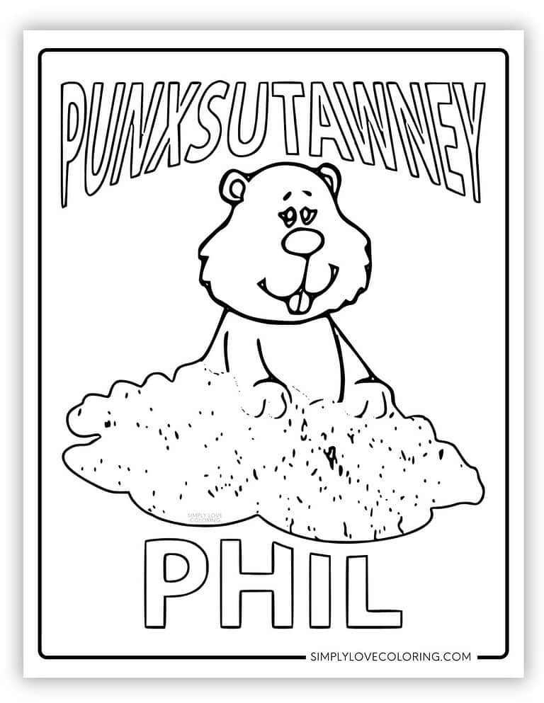 Groundhog Day Coloring Pages (Free PDF Printables) - Simply Love Coloring