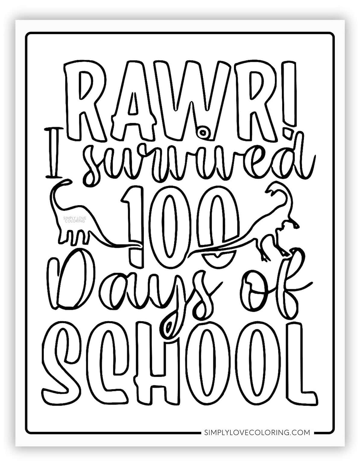100th Day of School Coloring Pages (Free PDF Printables) - Simply Love ...