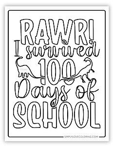 100th Day of School Coloring Pages (Free PDF Printables) - Simply Love ...