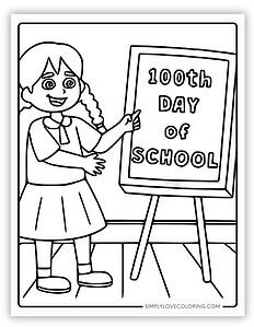100th Day of School Coloring Pages (Free PDF Printables) - Simply Love ...