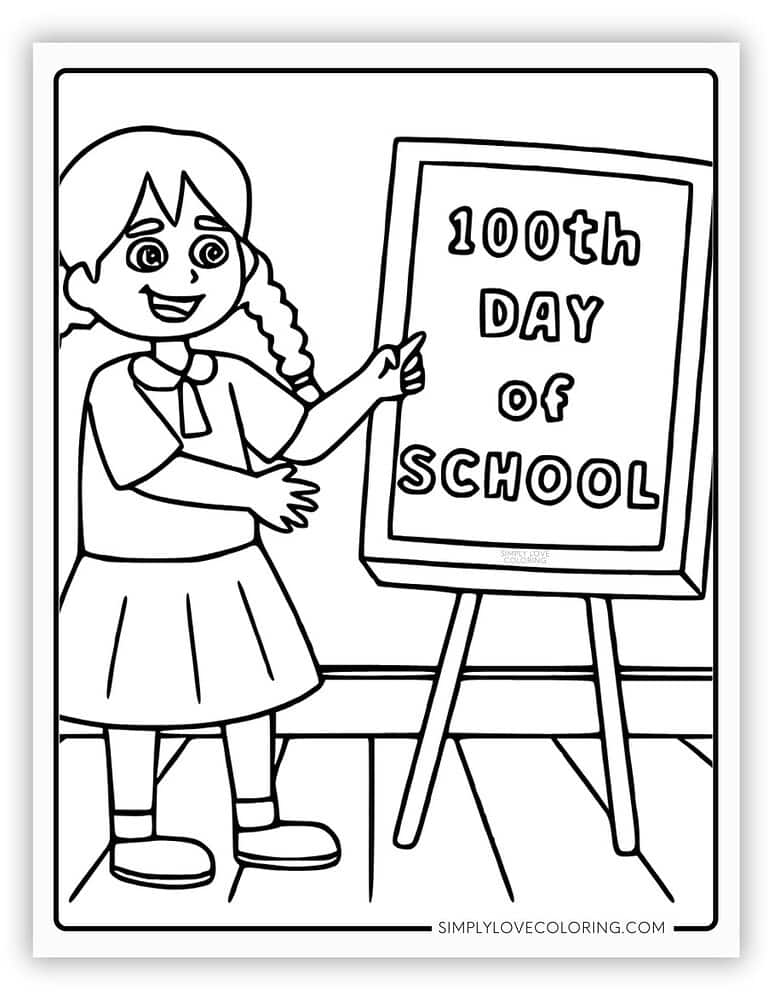 100th Day of School Coloring Pages (Free PDF Printables) - Simply Love ...
