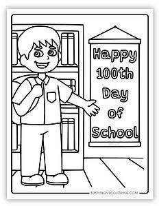 100th Day of School Coloring Pages (Free PDF Printables) - Simply Love ...