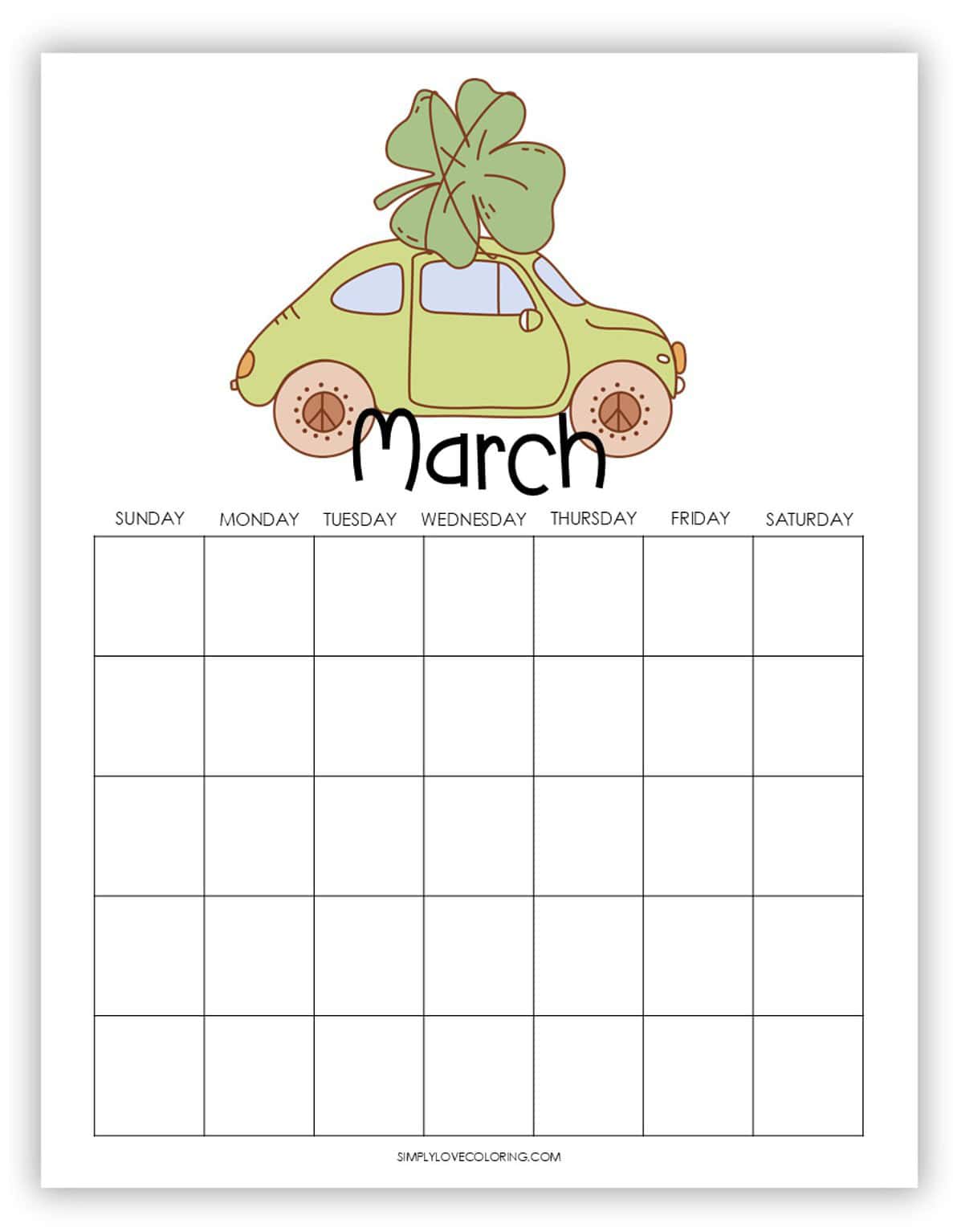 March Planner Printables (Free PDF Downloads) - Simply Love Coloring