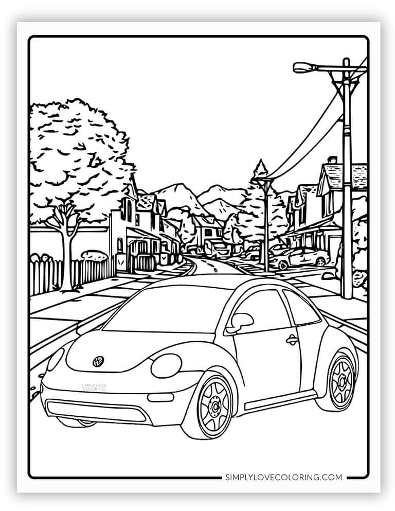 Car Coloring Pages (Free PDF Printables) - Simply Love Coloring