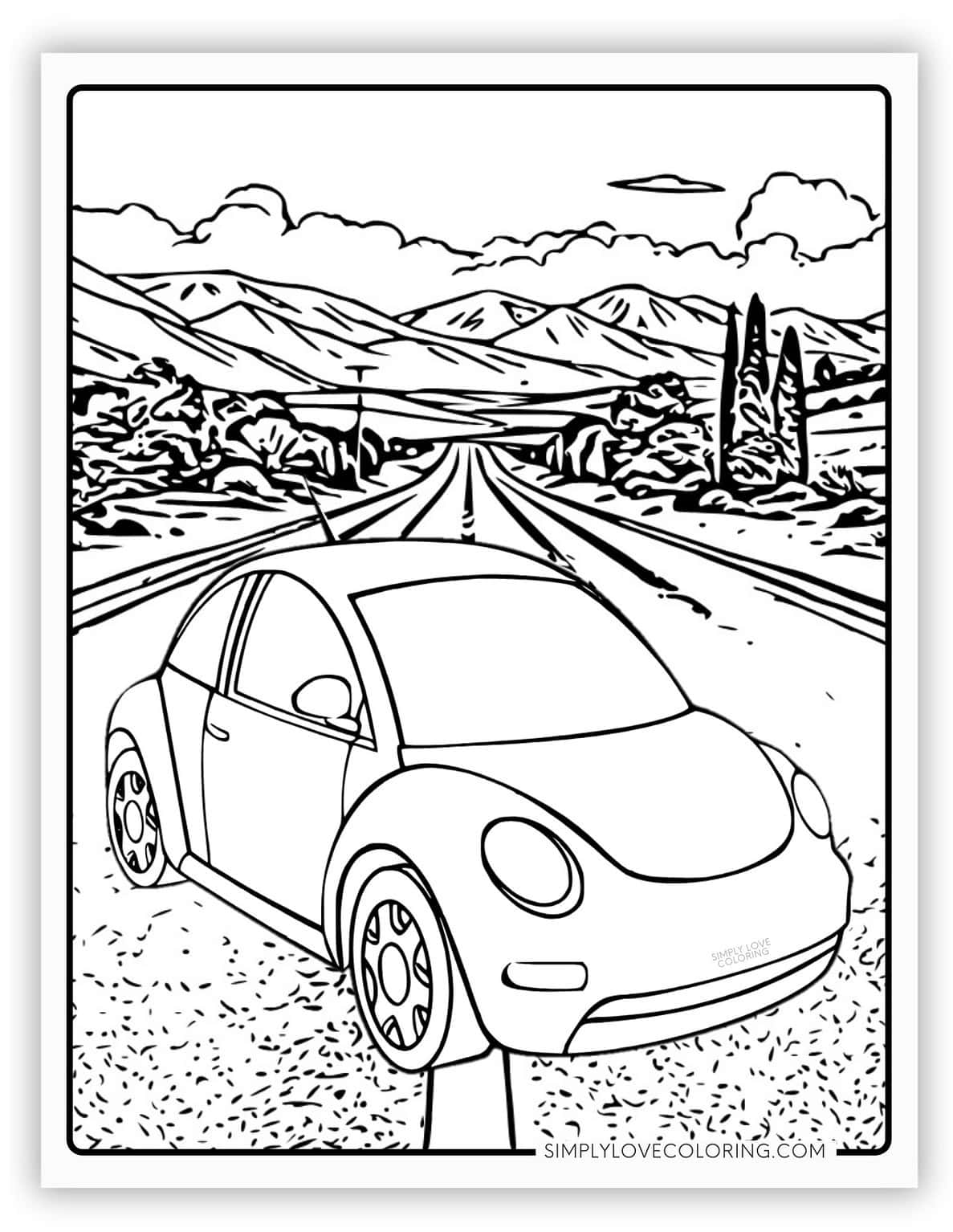 Car Coloring Pages (Free PDF Printables) - Simply Love Coloring