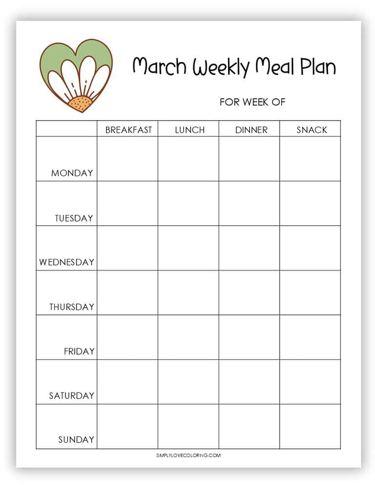 March Planner Printables (Free PDF Downloads) - Simply Love Coloring