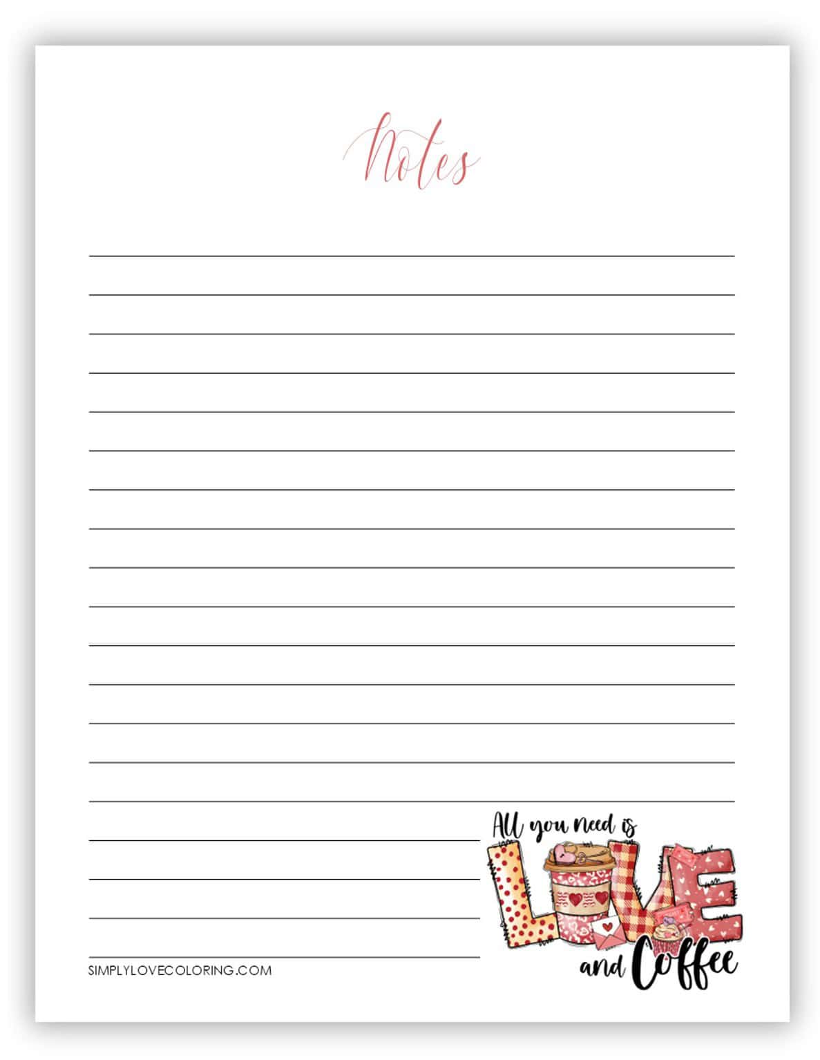 Valentine's Day Printable Note Pages (Free PDF Downloads) - Simply Love ...