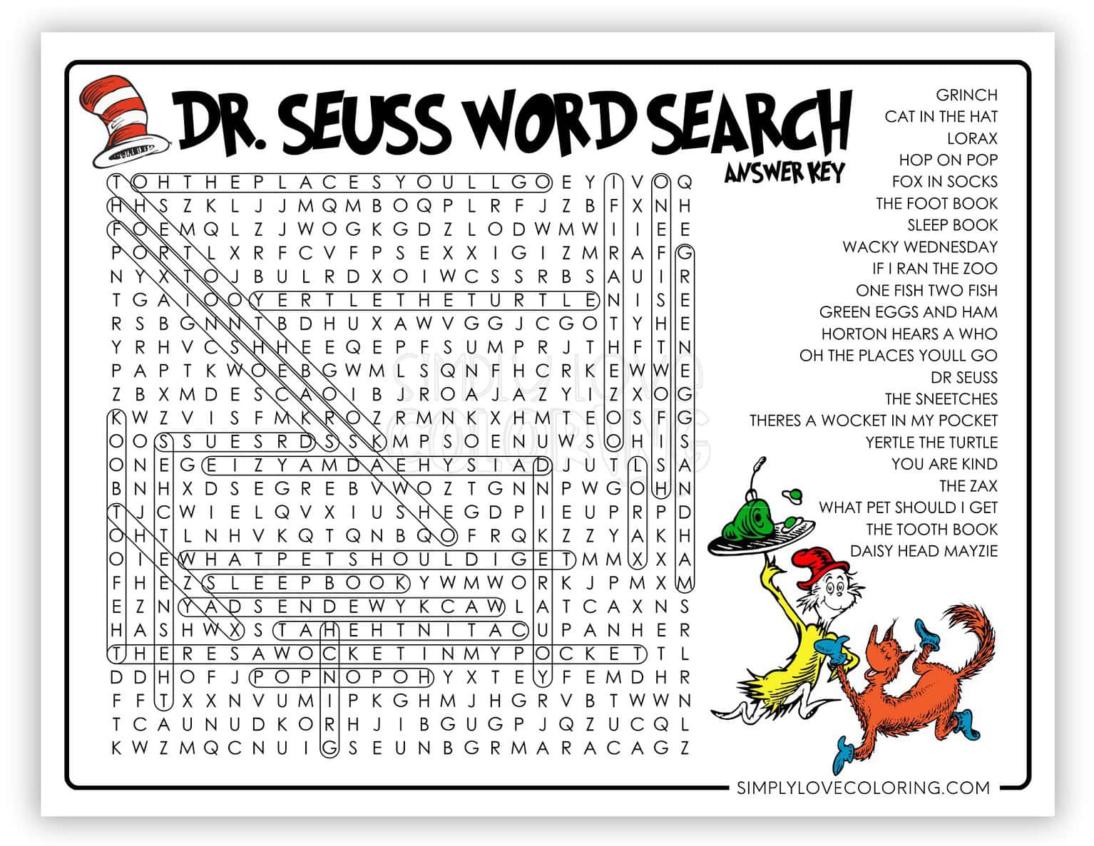 Dr. Seuss Word Search Printables (Free PDF Downloads) - Simply Love ...