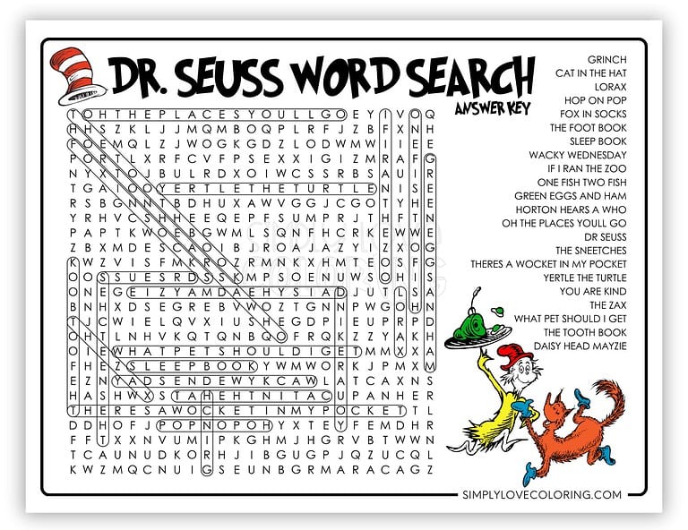Dr. Seuss Word Search Printables (Free PDF Downloads) - Simply Love ...