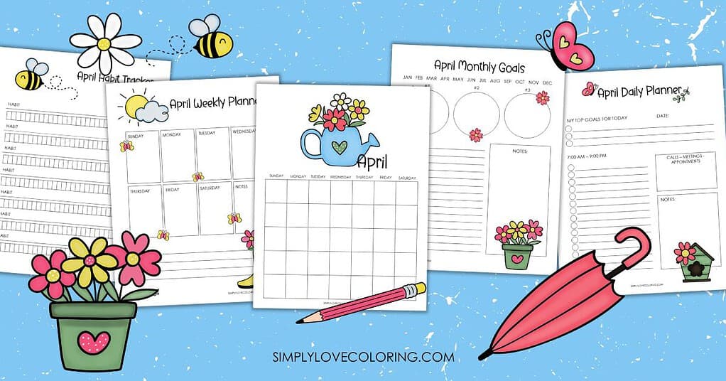 April Planner Printables (Free PDF Download) - Simply Love Coloring