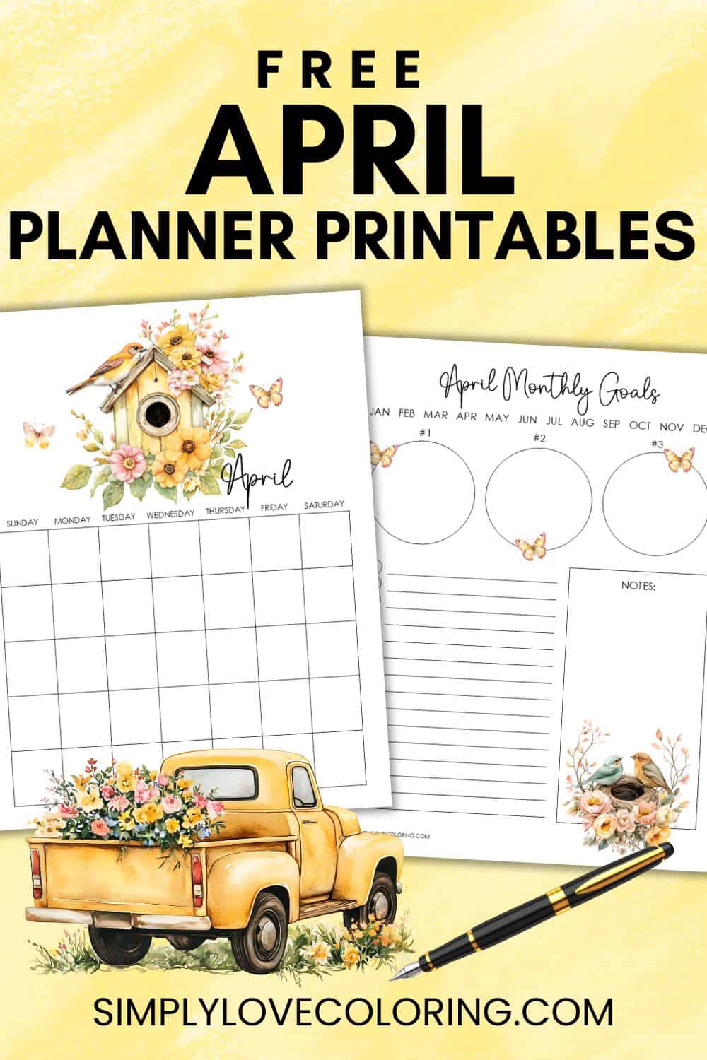April Planner Printables (Free PDF Download) - Simply Love Coloring