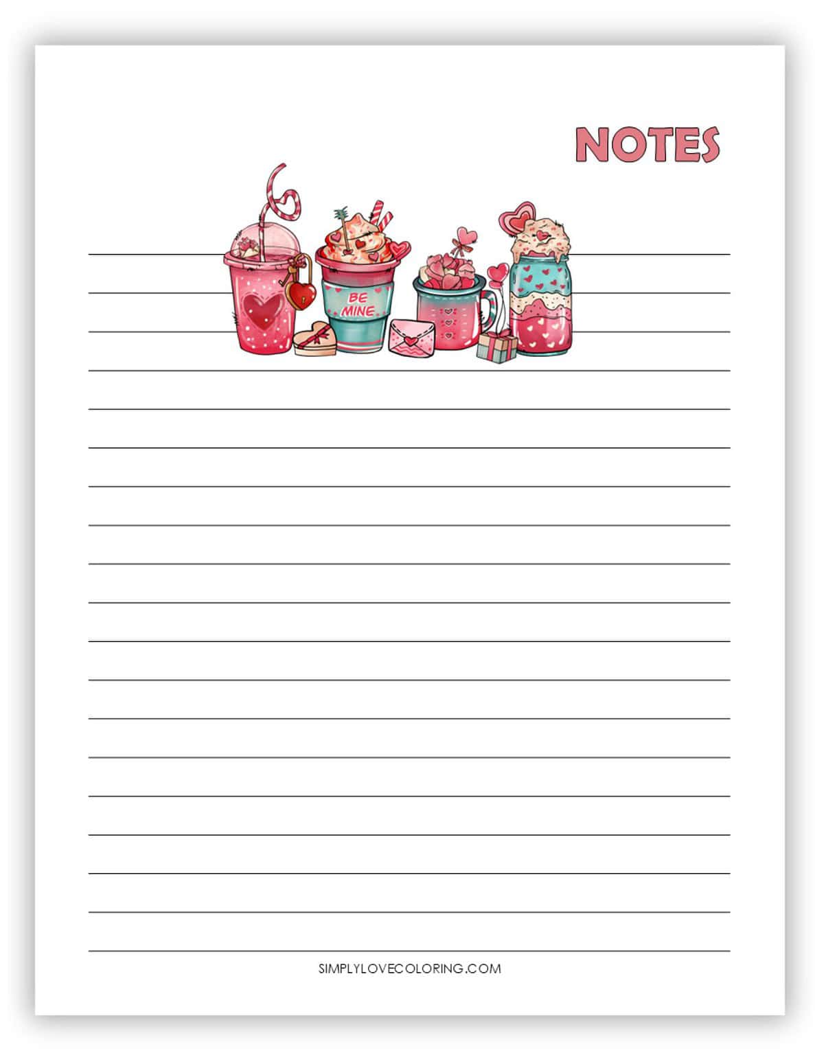 Valentine's Day Printable Note Pages (Free PDF Downloads) - Simply Love ...