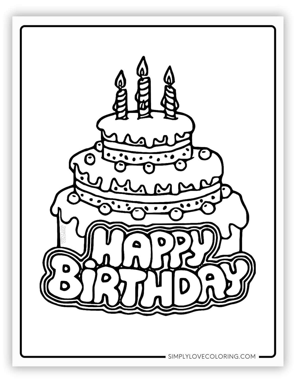 42 Happy Birthday Coloring Pages (Free PDF Printables) - Simply Love ...