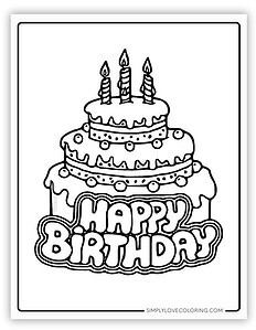 42 Happy Birthday Coloring Pages (Free PDF Printables) - Simply Love ...